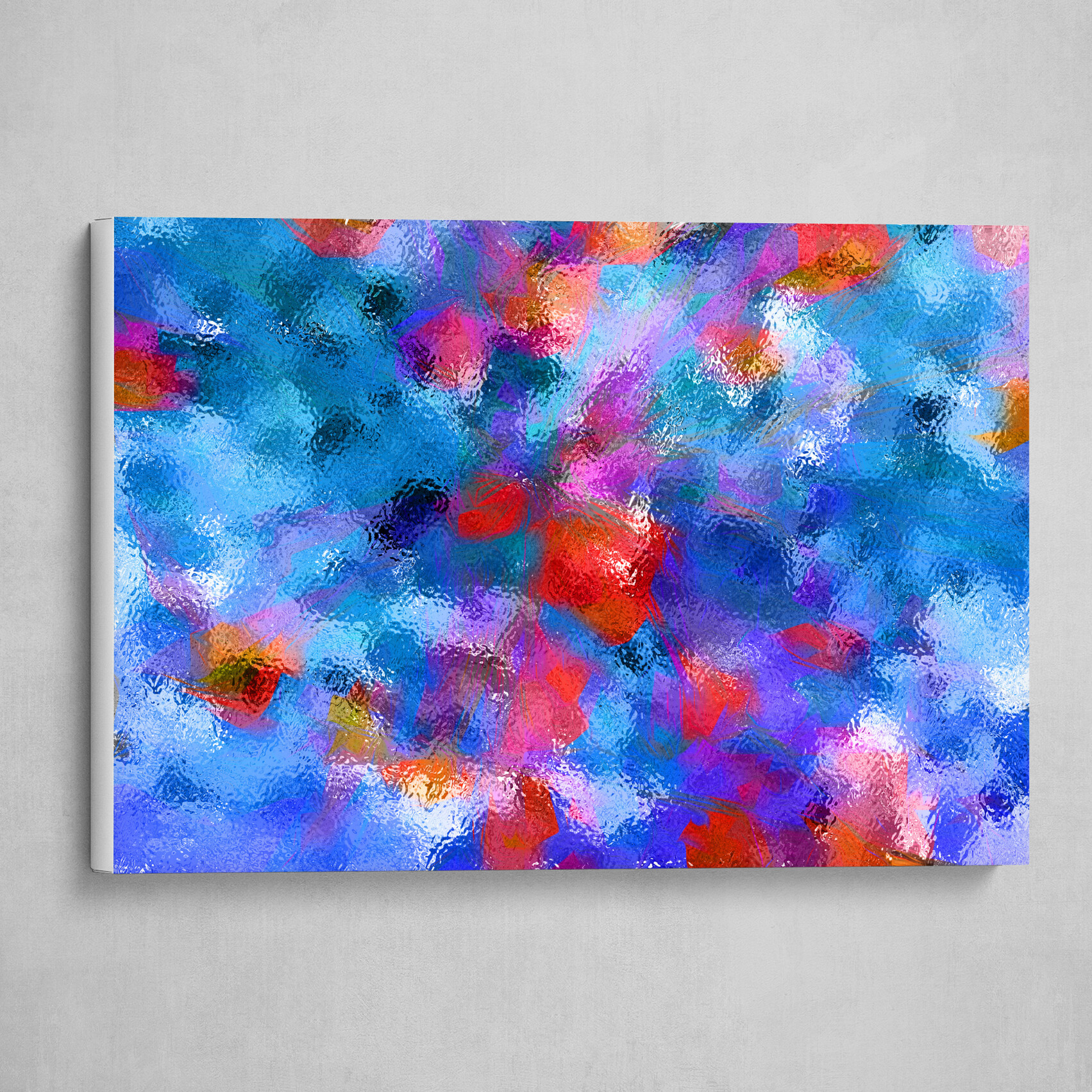 Vector Outline - abstract colorful paint splash in oil painting canvas style Icey effects