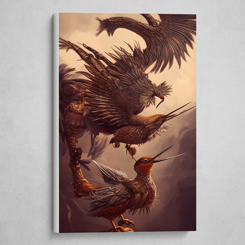 Fantasy art of war bird knight troop by Momo Sty