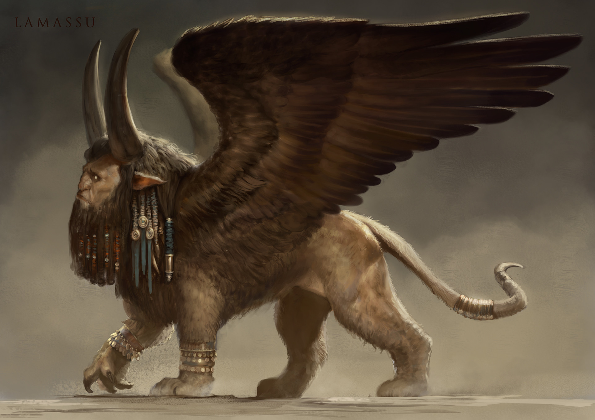 LAMASSU_FINAL.jpg (1920×1357) | Fantasy beasts, Creature art, Ancient ...