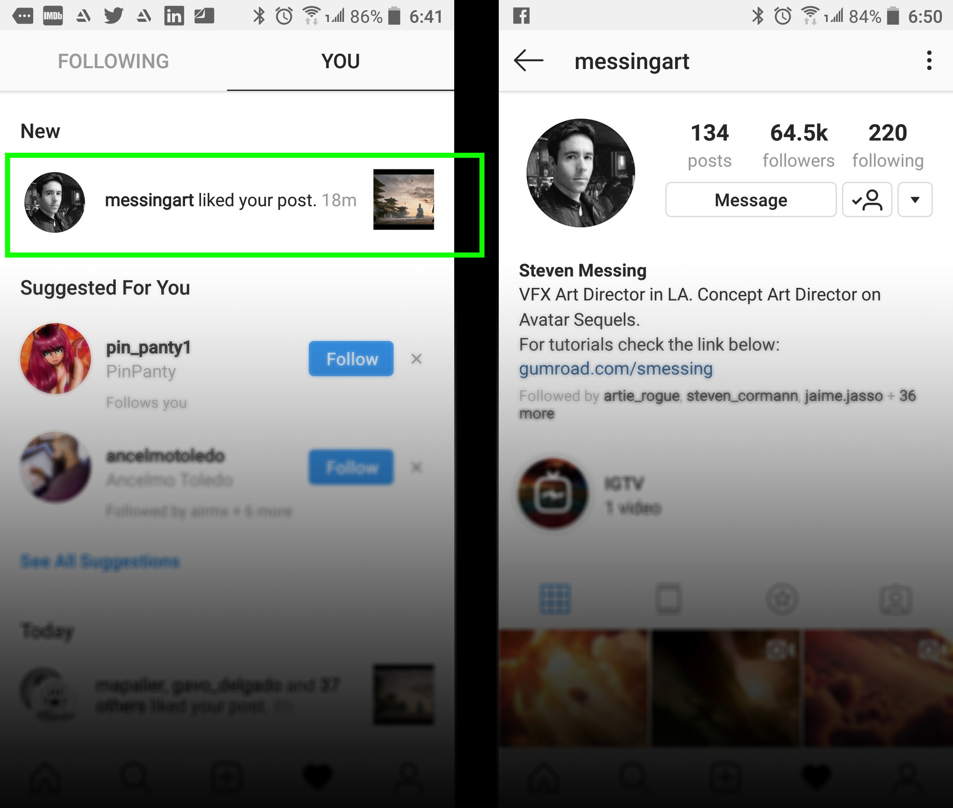 ArtStation - Steven Messing likes my work? Nice...