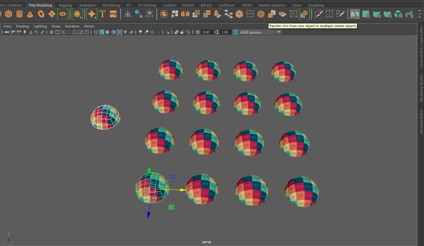 Nicolas Morlet - How to transfer UVs from one object to multiple similar objects in MAYA