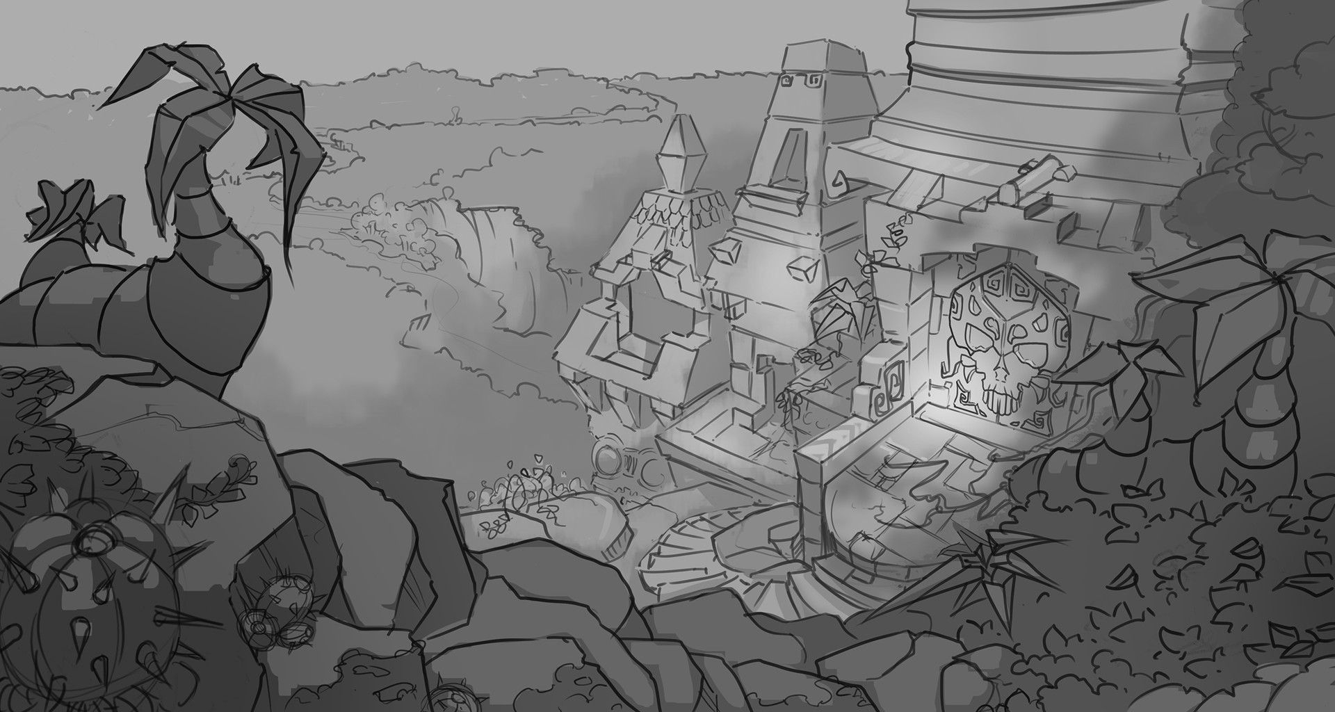 ArtStation - Inca temple Sketches