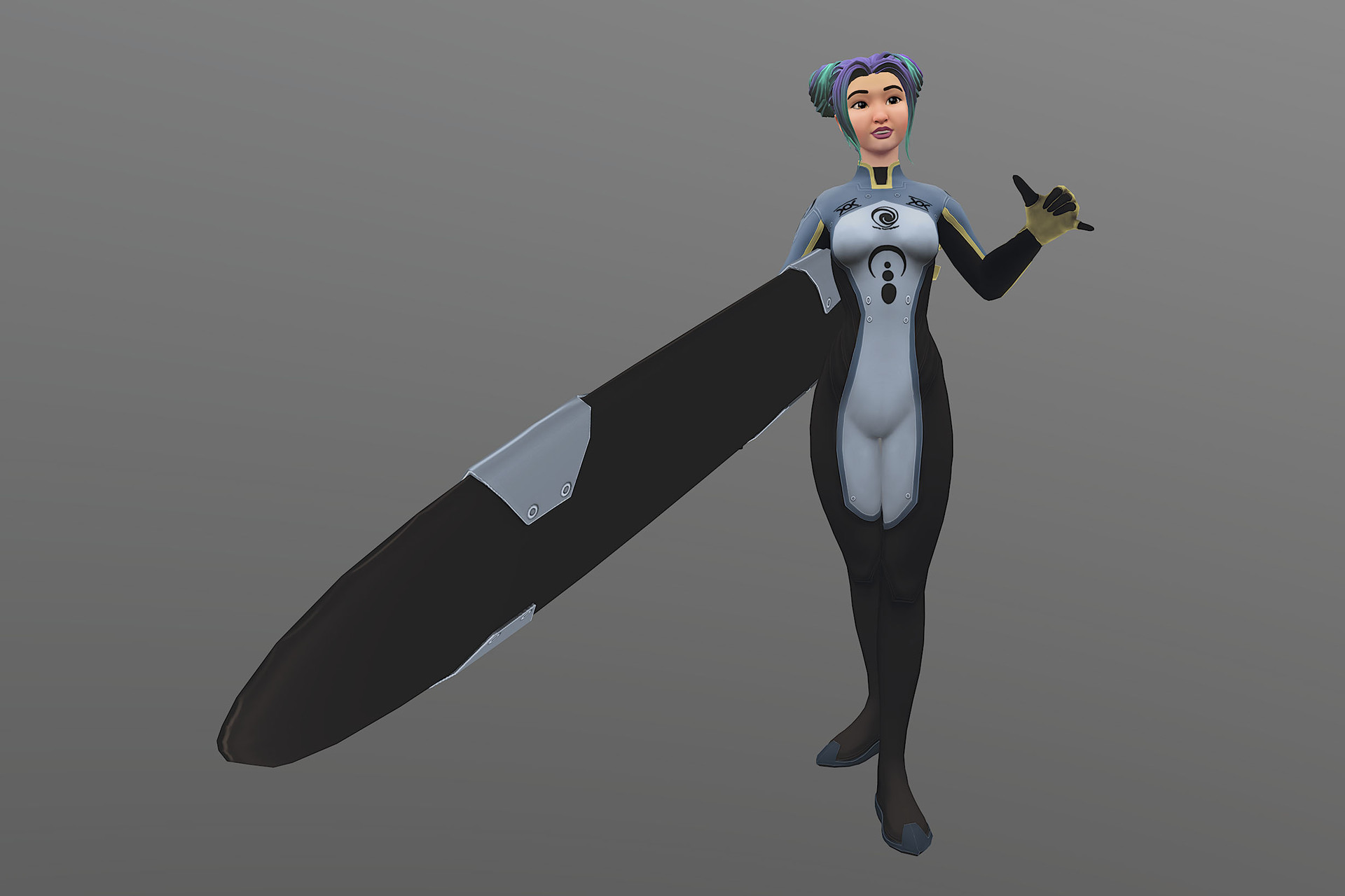 ArtStation - WIP of my Cosmic Surfer Final Update!!