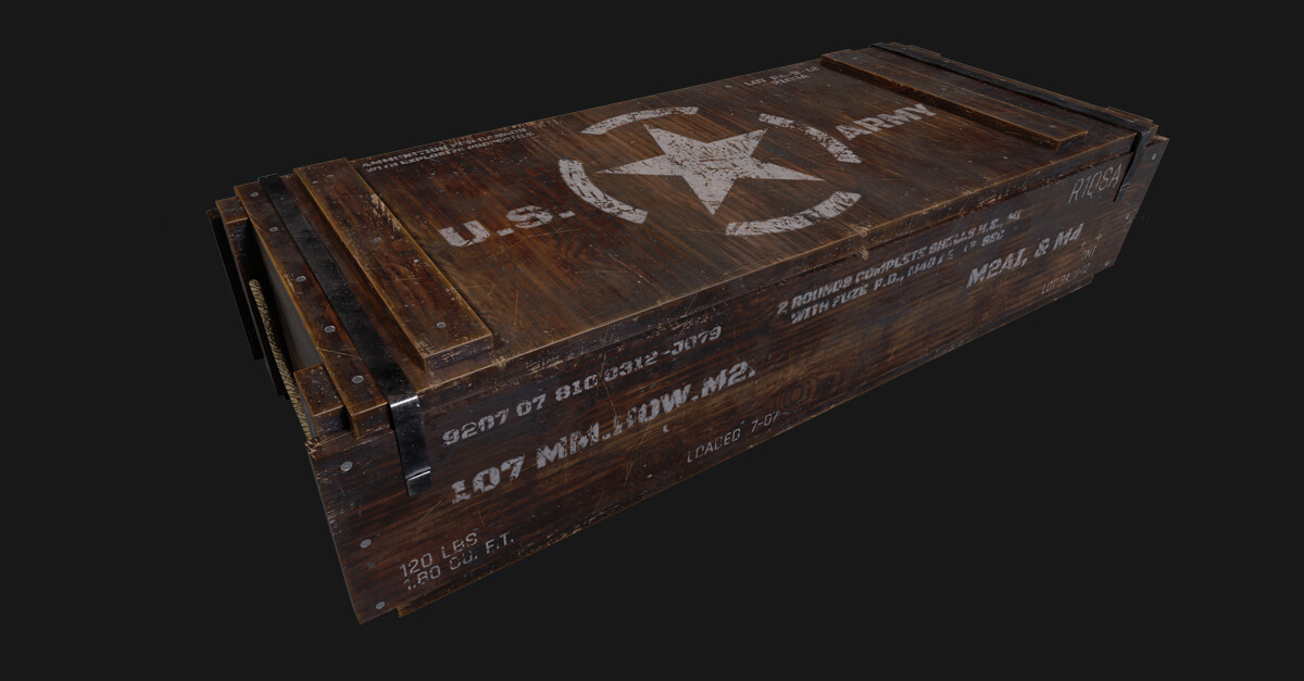ArtStation - Military Surplus Ammo Crate (4K render)