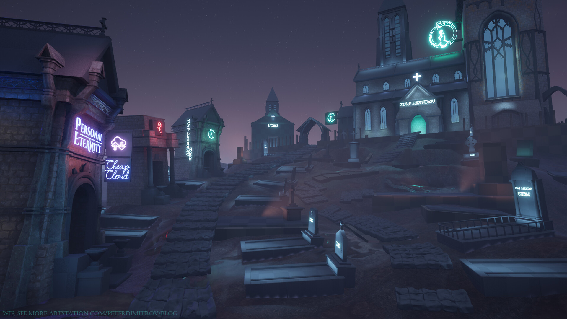 Peter Dimitrov - The Neon Graveyard - Part 5 - Cyberpunk Caskets