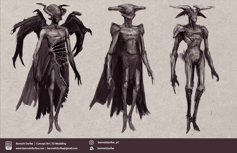 ArtStation - Demon character sketches