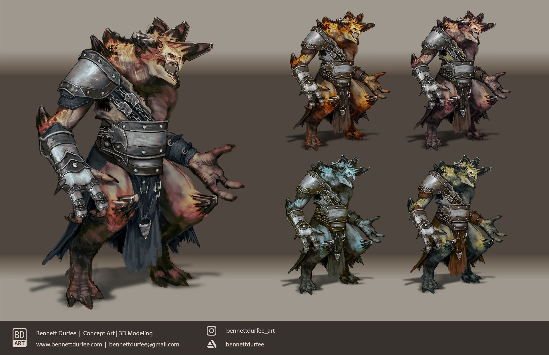 ArtStation - Demon Colors and Gear Concept Sketching