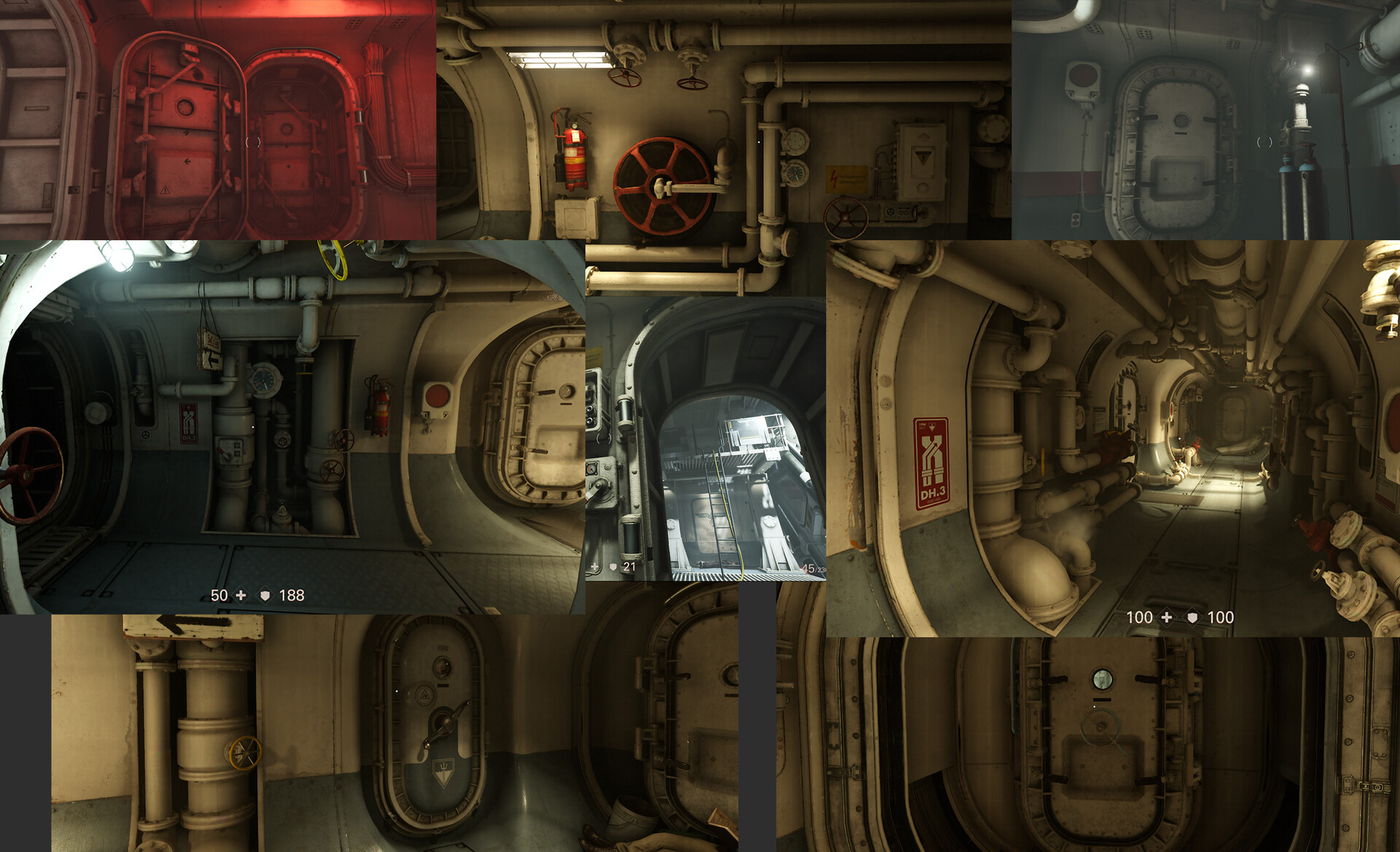 Simon Mermet-Mear - Wolfenstein interior submarine fanart