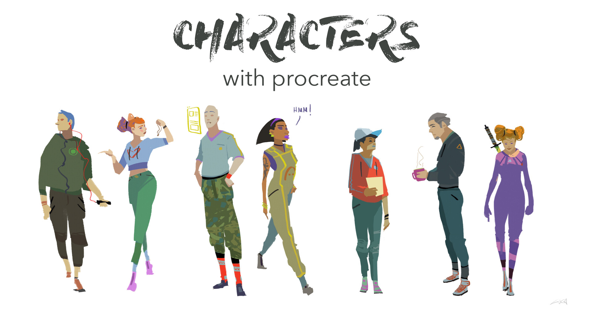 ArtStation - Characters lineup with Procreate