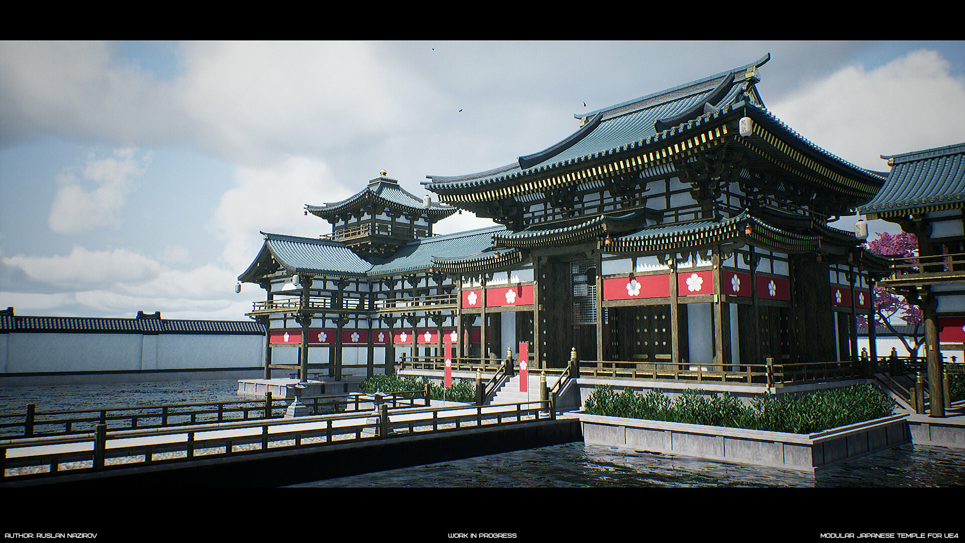 ArtStation - Testing morning lighting - Modular Japanese Temple [WIP]