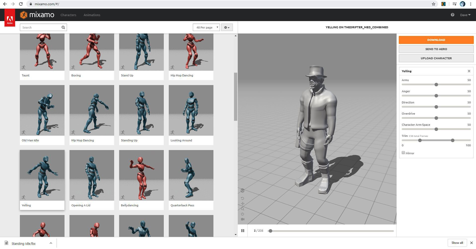 Dave Gould - 12-2-2020 / Testing my character with an auto-rigging ...