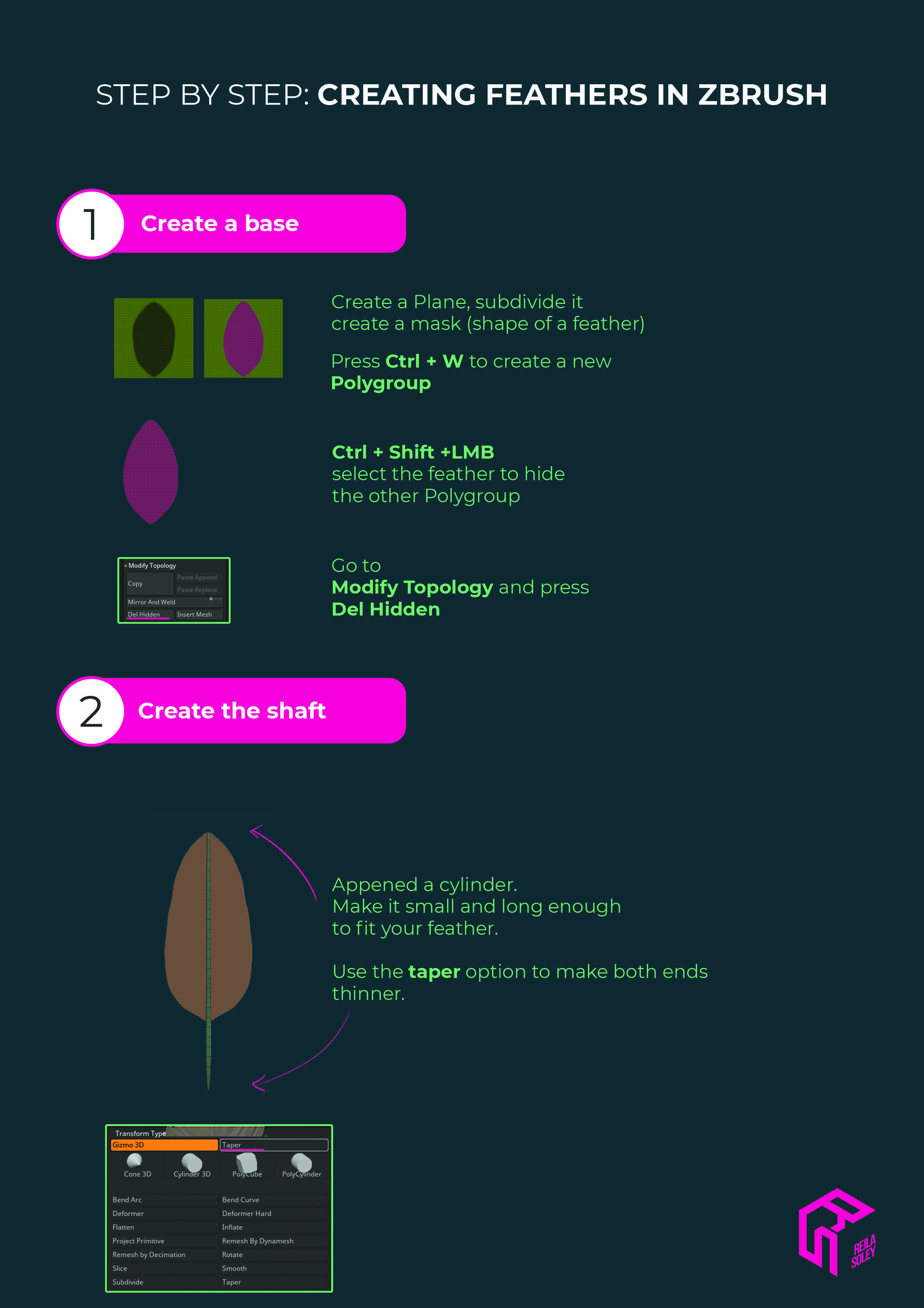 ArtStation - #2 How to sculpt feathers in Zbrush