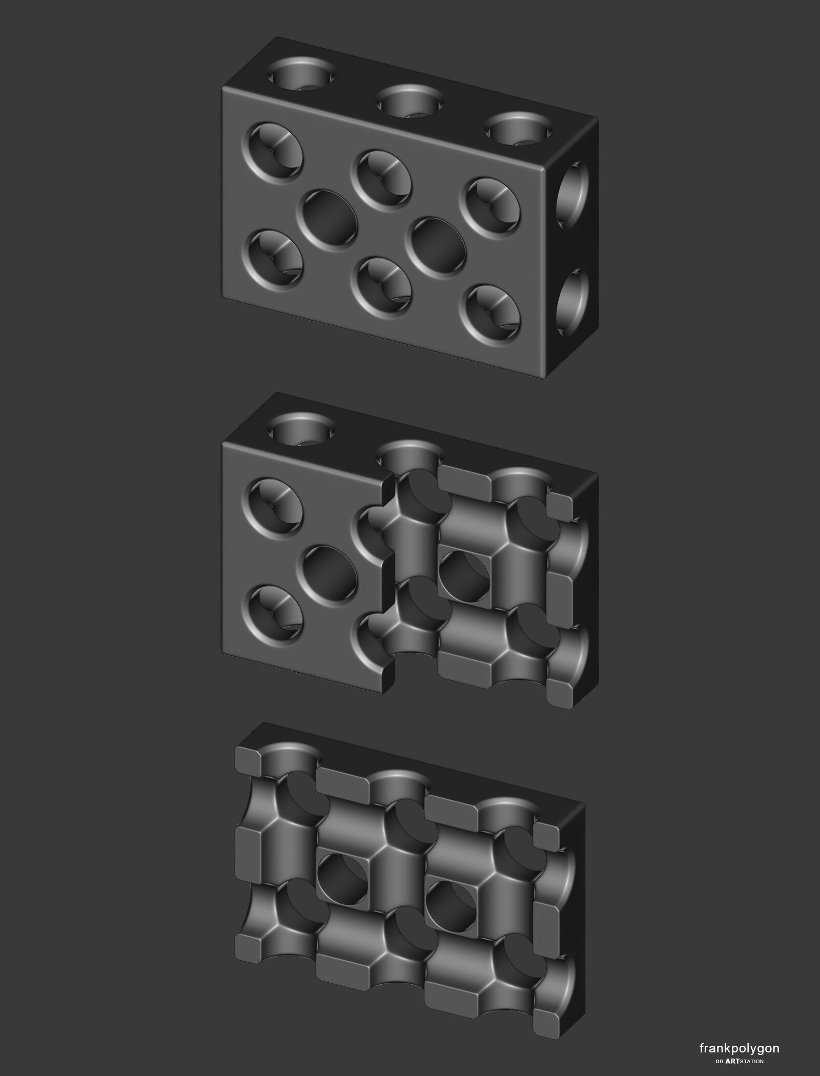 Frank Oczus, Jr. - Boolean + Sub-D Hard Surface Modeling: 123 Blocks (Exercise & Tutorial)