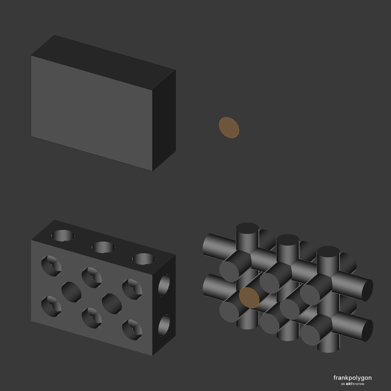 Frank - Boolean + Sub-D Hard Surface Modeling: 123 Blocks (Exercise ...