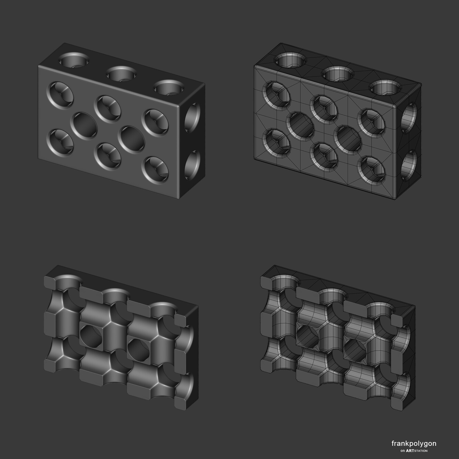 Frank Oczus, Jr. - Boolean + Sub-D Hard Surface Modeling: 123 Blocks (Exercise & Tutorial)