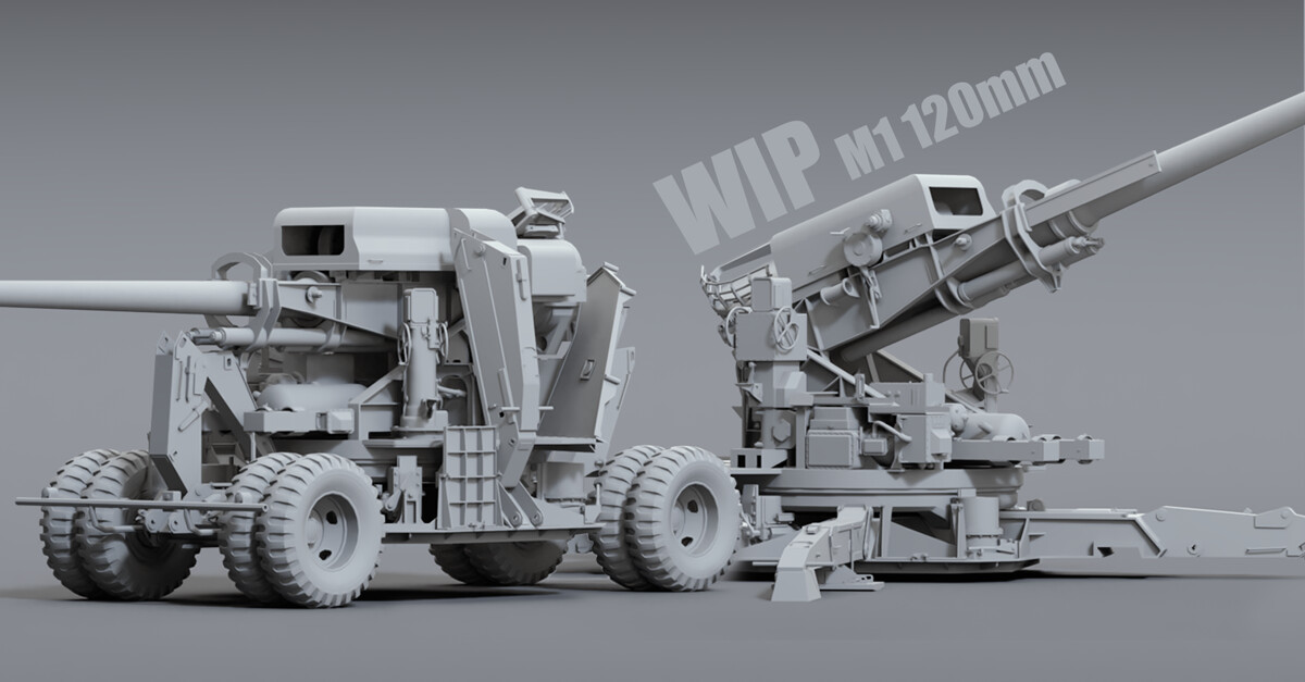 ArtStation - Anti Aircraft Gun - M1 120mm