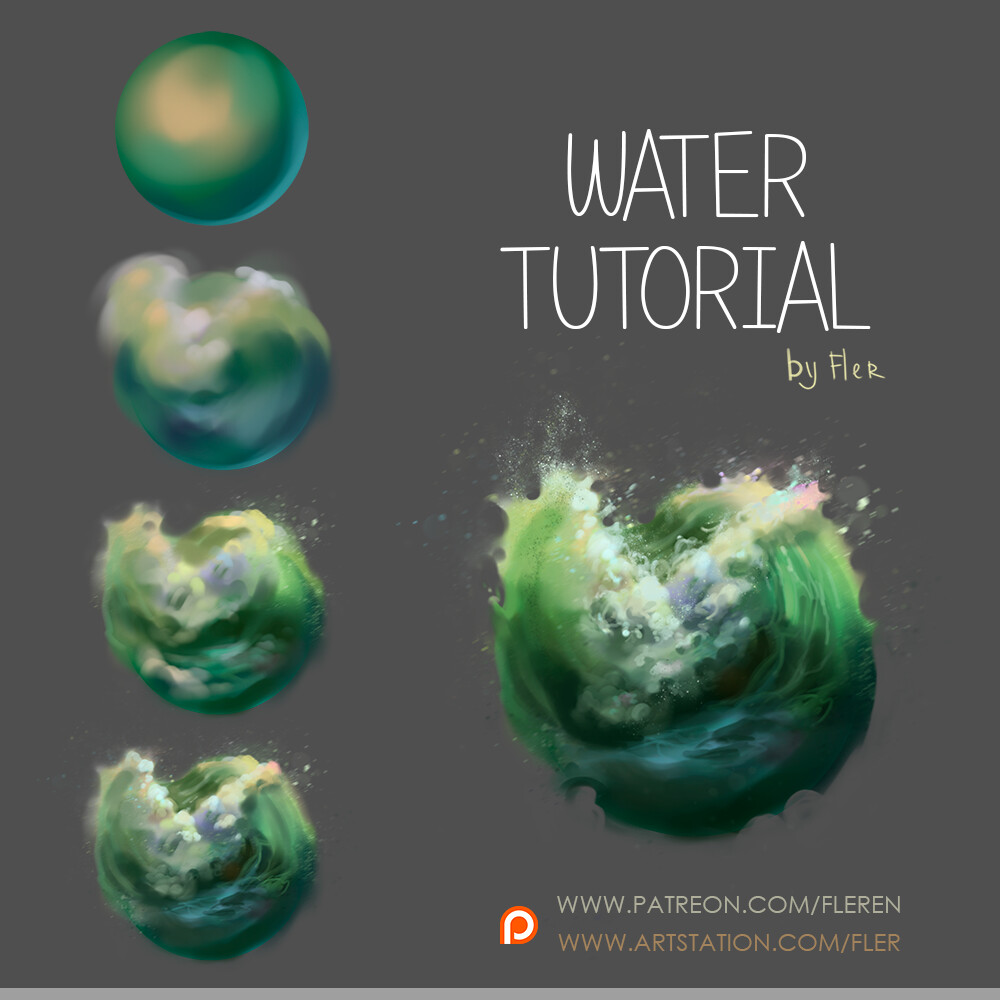 how to draw water digital art