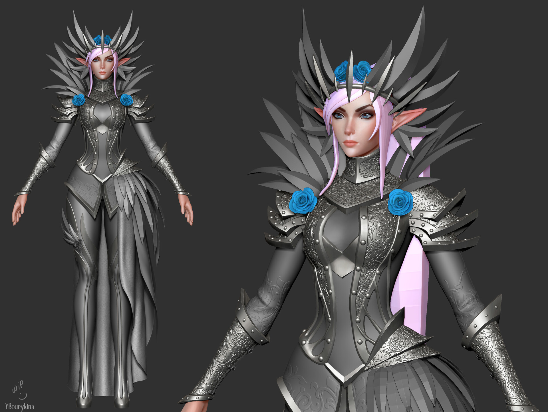 Yekaterina Bourykina - Art War 1 - Rose Warrior - WIP