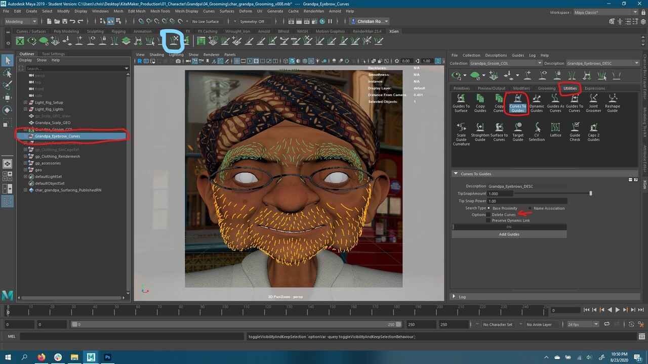 Xgen Grooming Guide - Part 01 - Creating Guides and XGen Collection