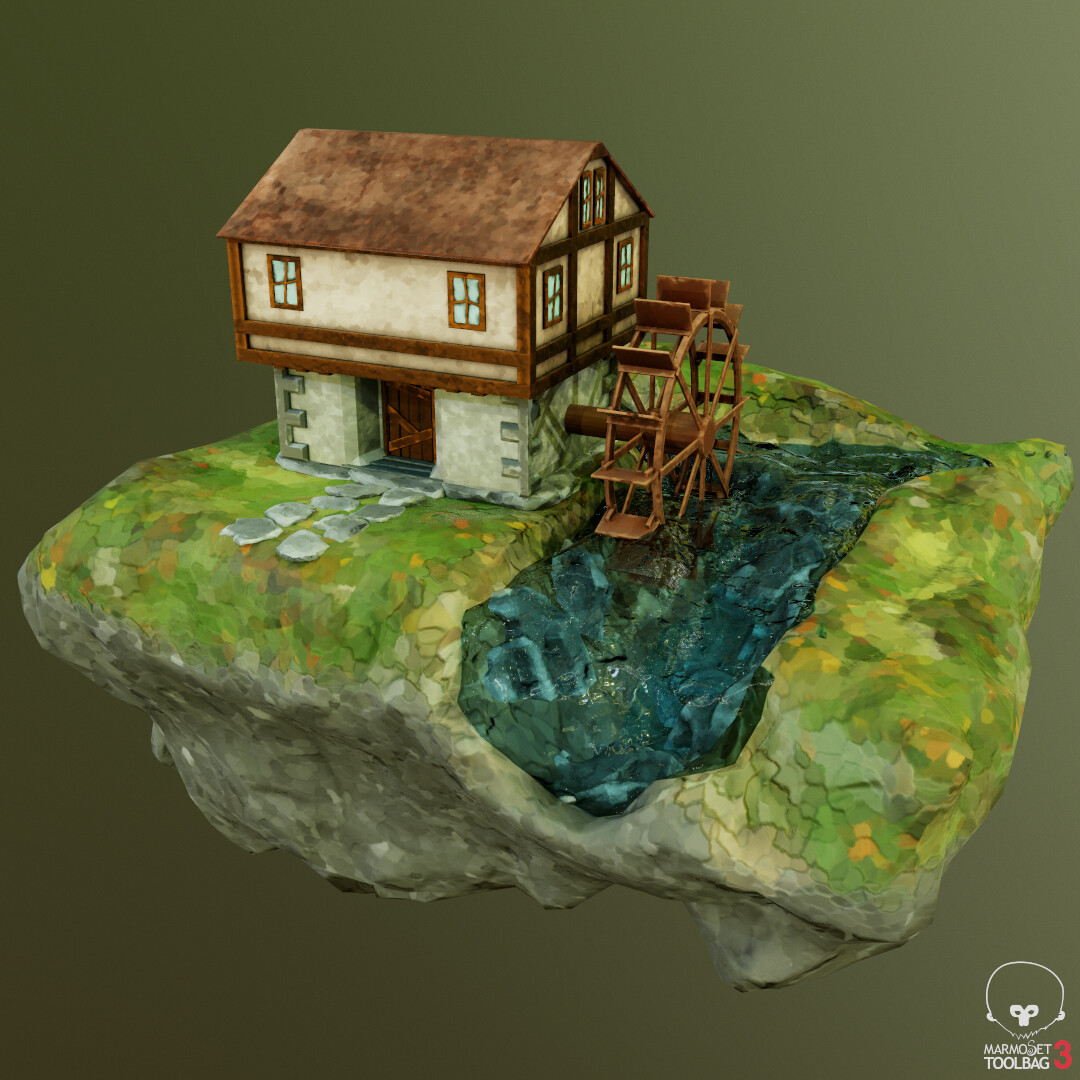 ArtStation - Water Mill Texture Rough Draft