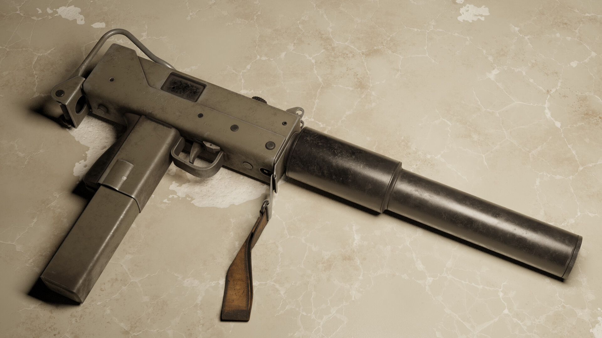 ArtStation - Mac10 .45 Model