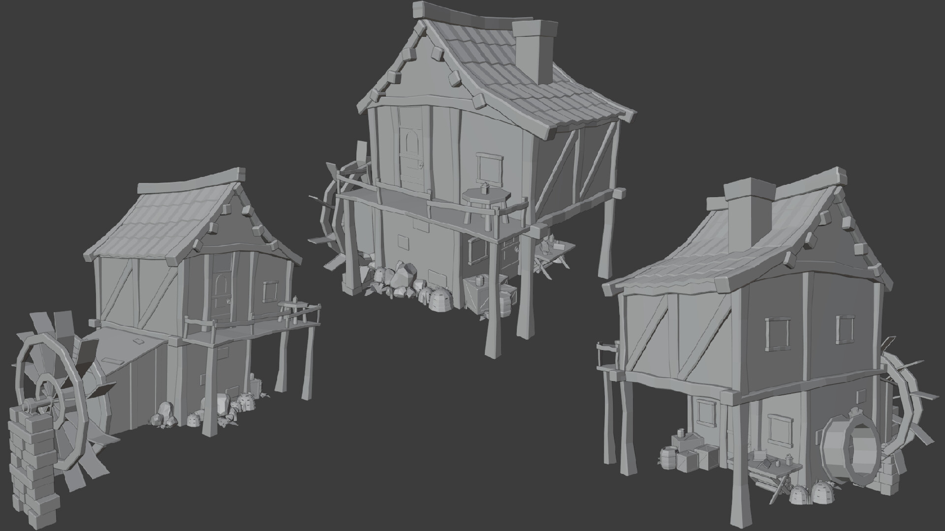 ArtStation - 3D Stylized Watermill Diorama - DEVLOG #1