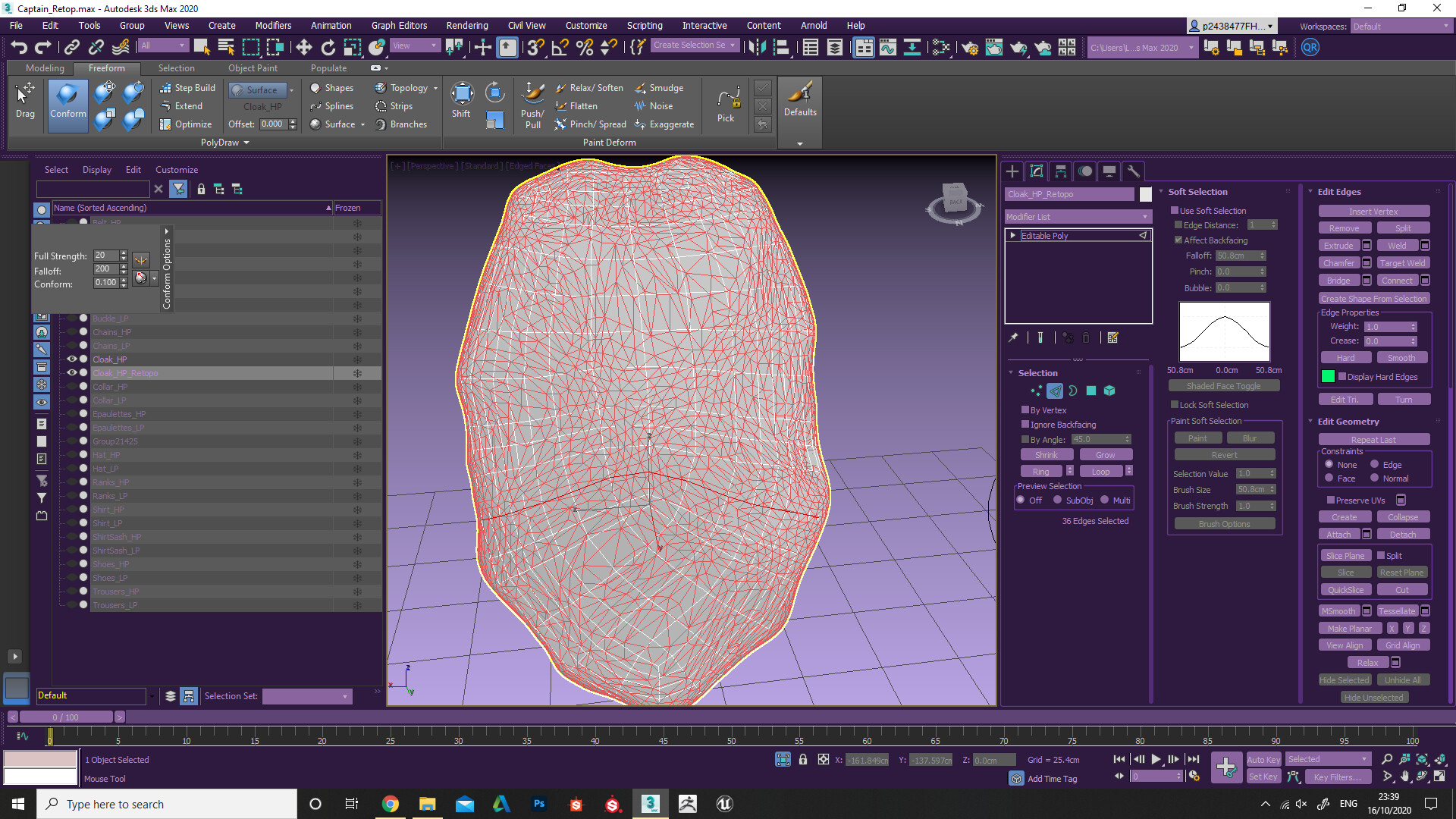Lucy Peters - Captain Project Blog 8 - Decimating and Retopping