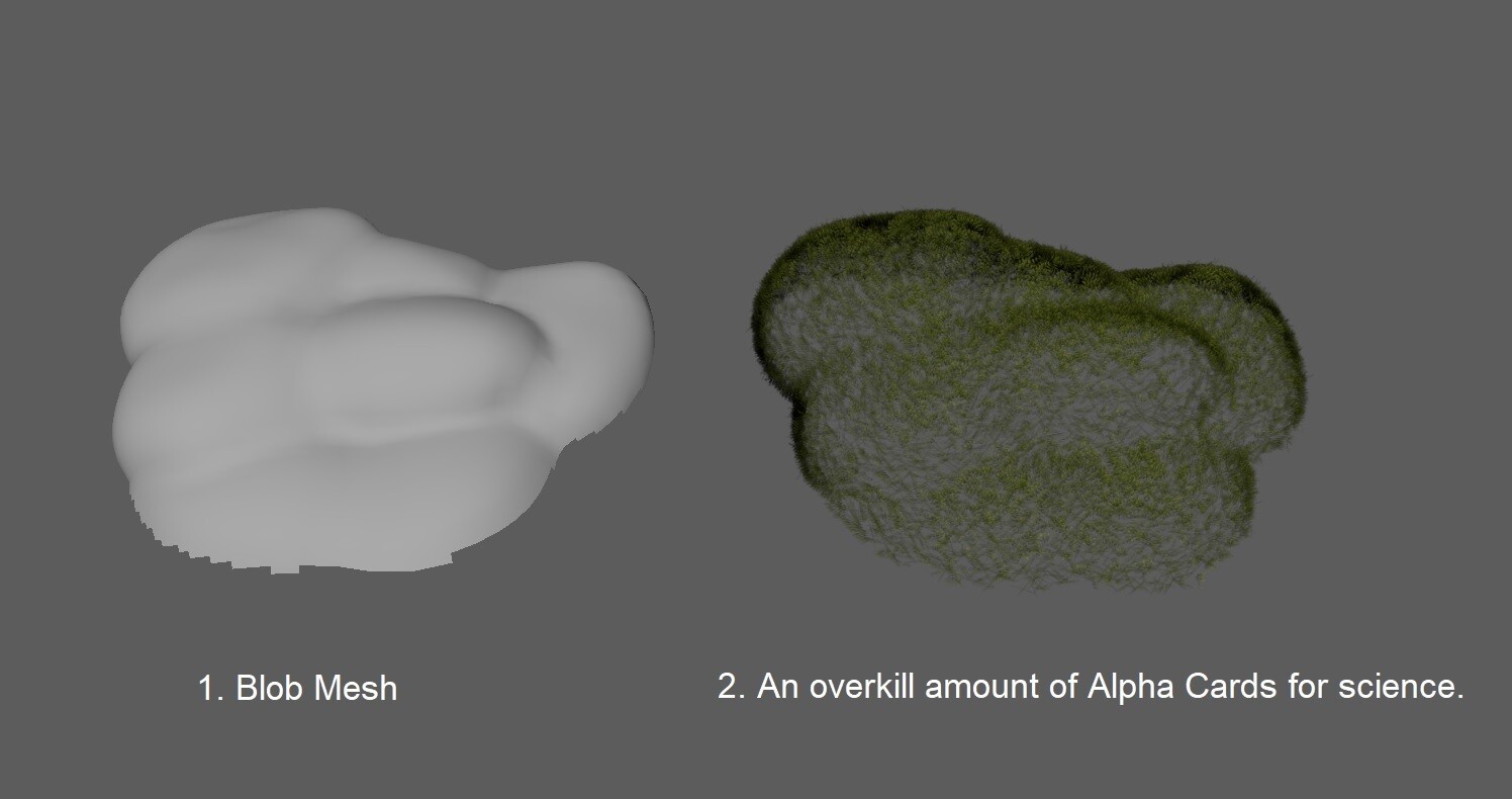 Chris Kabeya - WIP - UE4 Experiments: Card based moss visuals