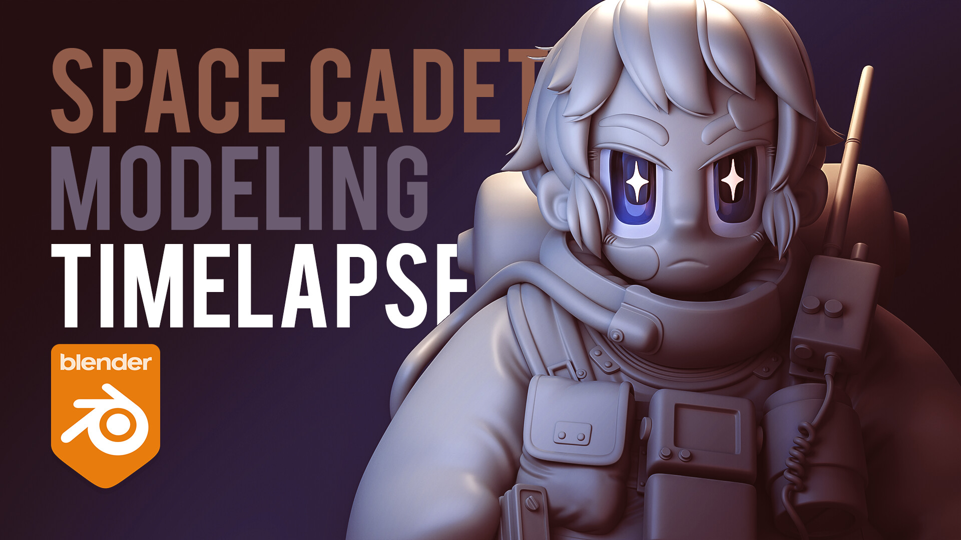 Aendom Portfolio - Space Cadet Character Modeling Timelapse Blender 2.8