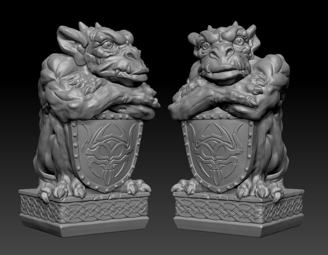 ArtStation - Gargoyle Statue Progression - Week 3