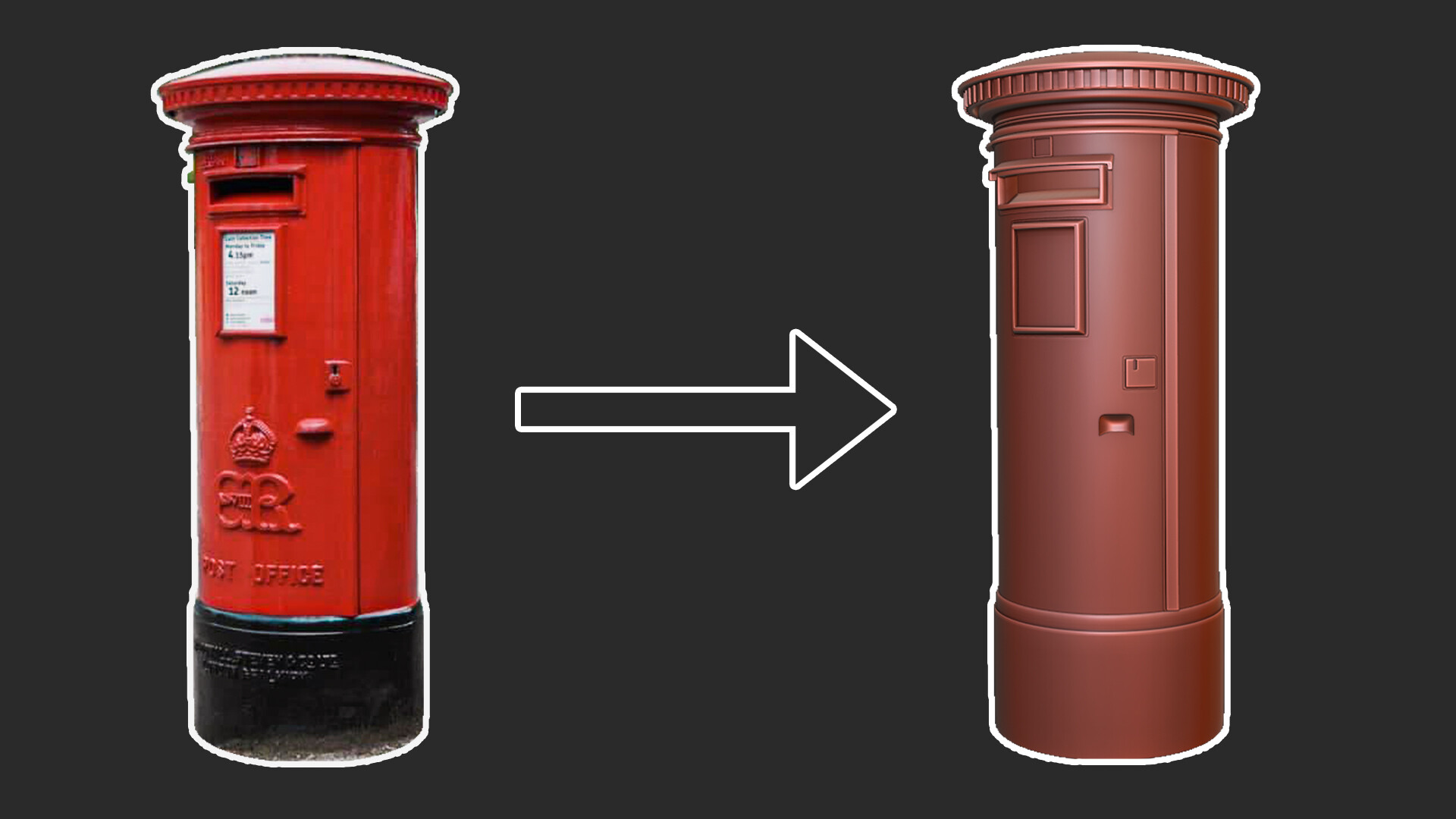 ArtStation - British Red Mailbox - WIP ( Finished 12-12-2020 )