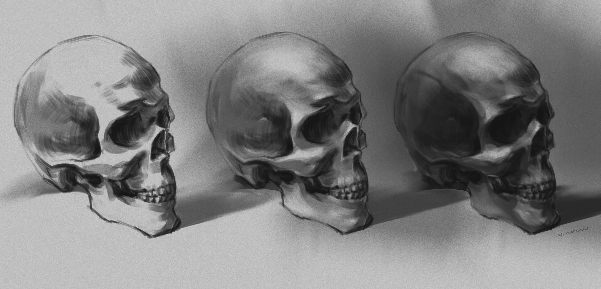 how to draw a quick skull