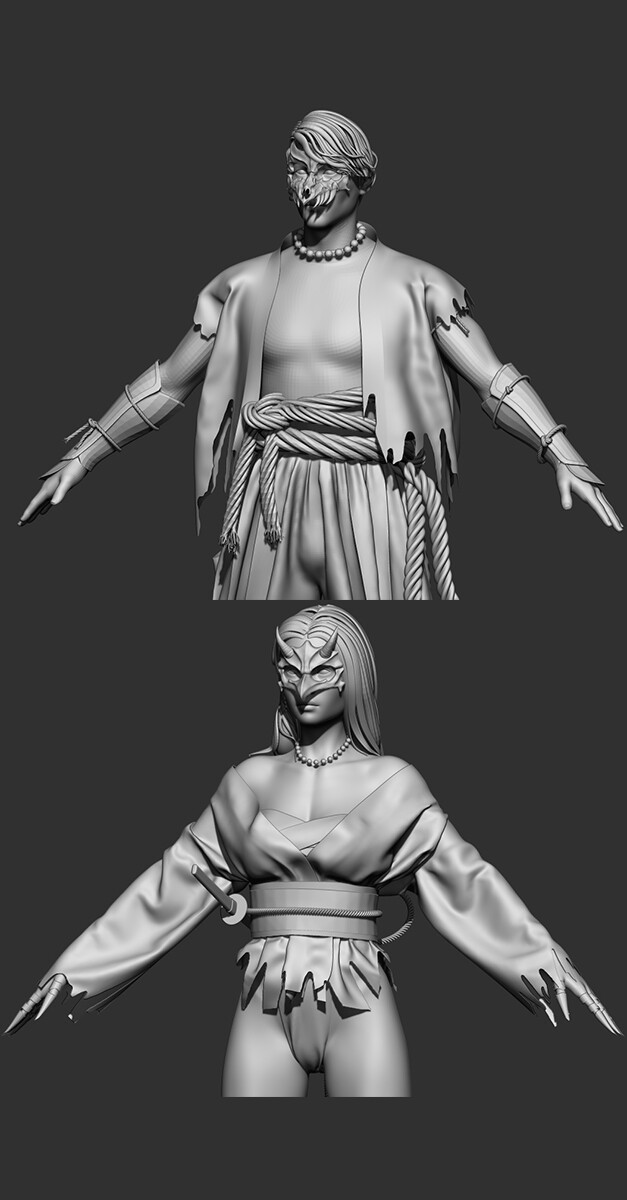 ArtStation - Kibe and Kimura :The Ninjas of the Dark WIP