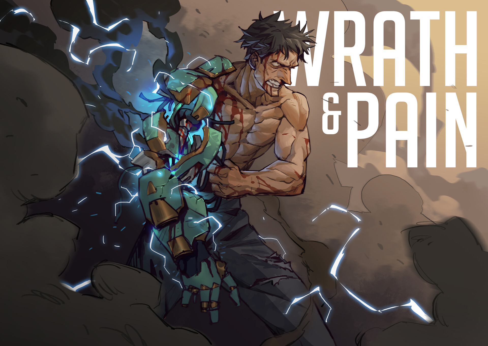 ArtStation - VIDEO TUTORIAL - 1H30MIN Painting Process - Wrath & Pain