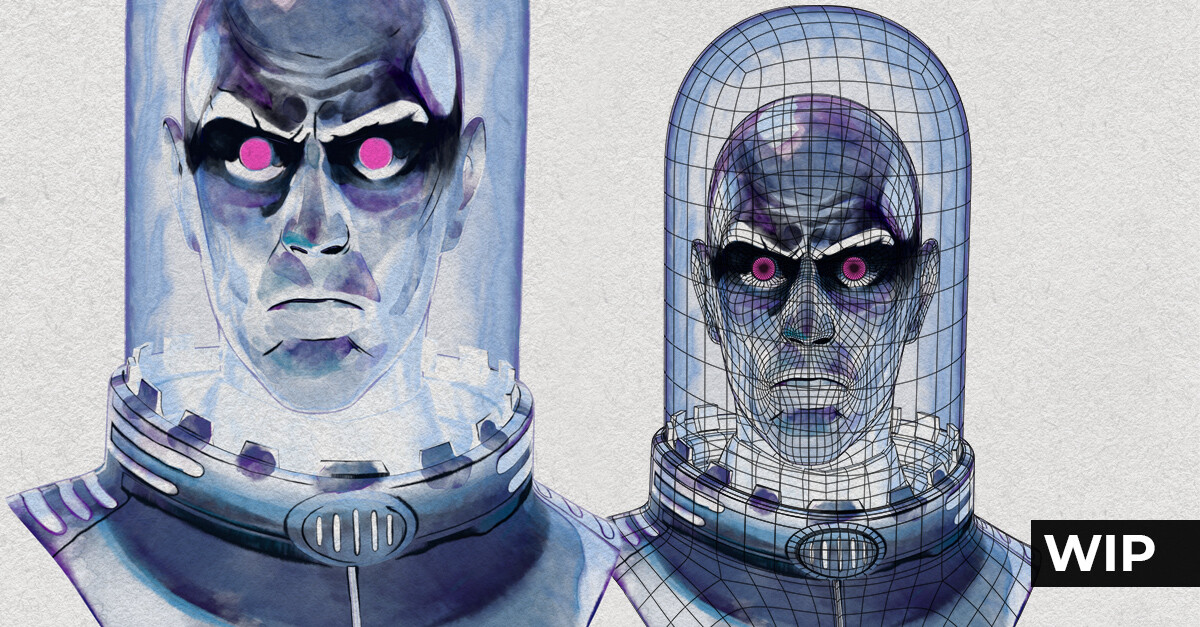 ArtStation - Mr. Freeze Watercolor Experiments