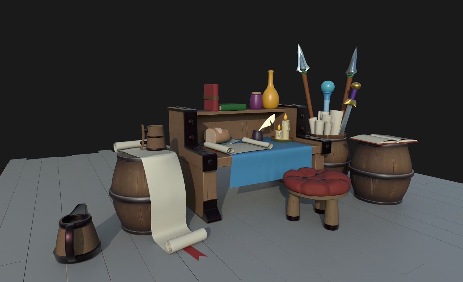 ArtStation - Scribe Desk Textures WIP