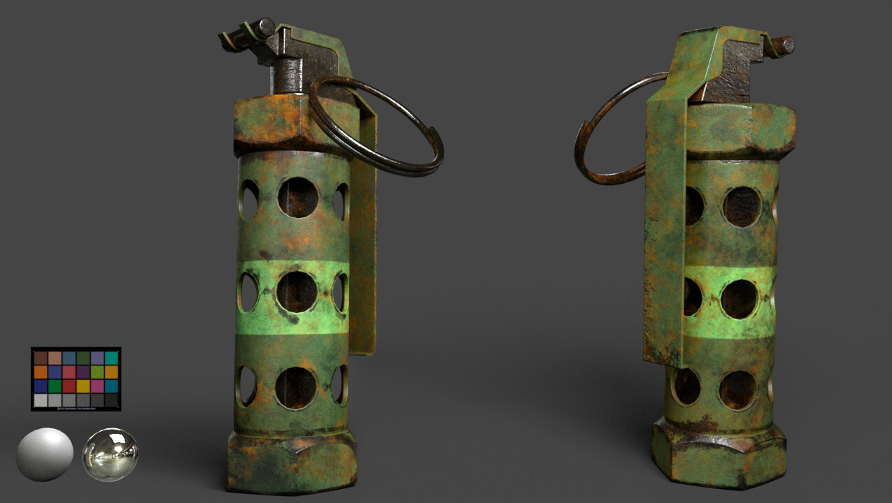ArtStation - Week 5 - Texturing grenade