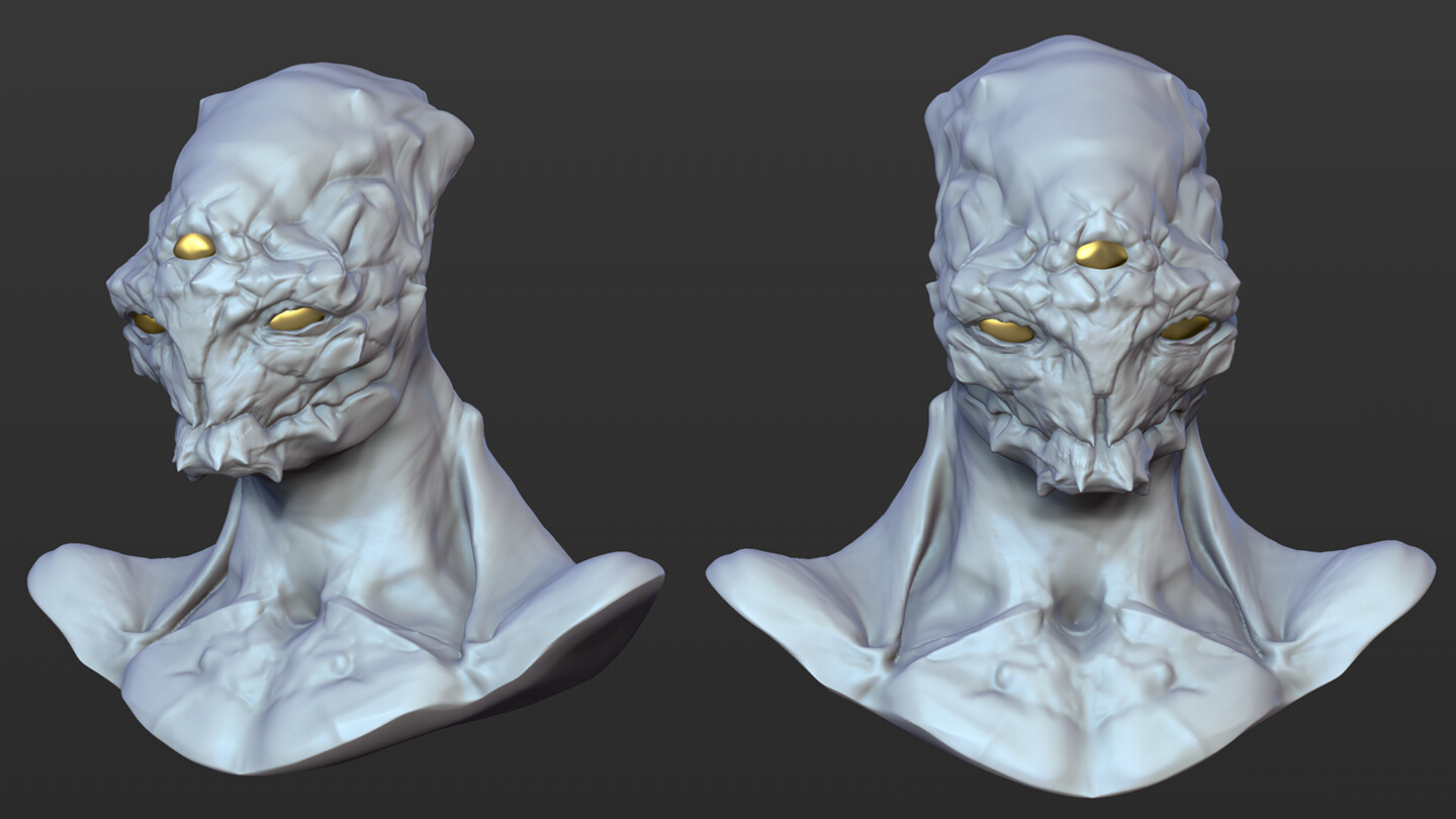 ArtStation - Alien bust WIP