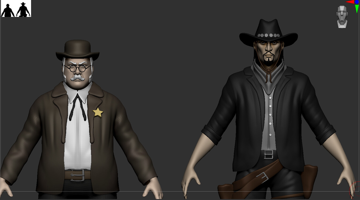 ArtStation - Death New Scene Villian & Sheriff Sketch!