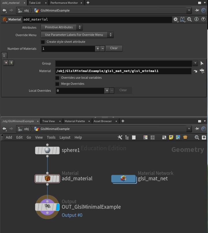 Nicholas Reynolds Writing A Minimal Glsl Shader In Houdini 1 Scene Setup And Creating A