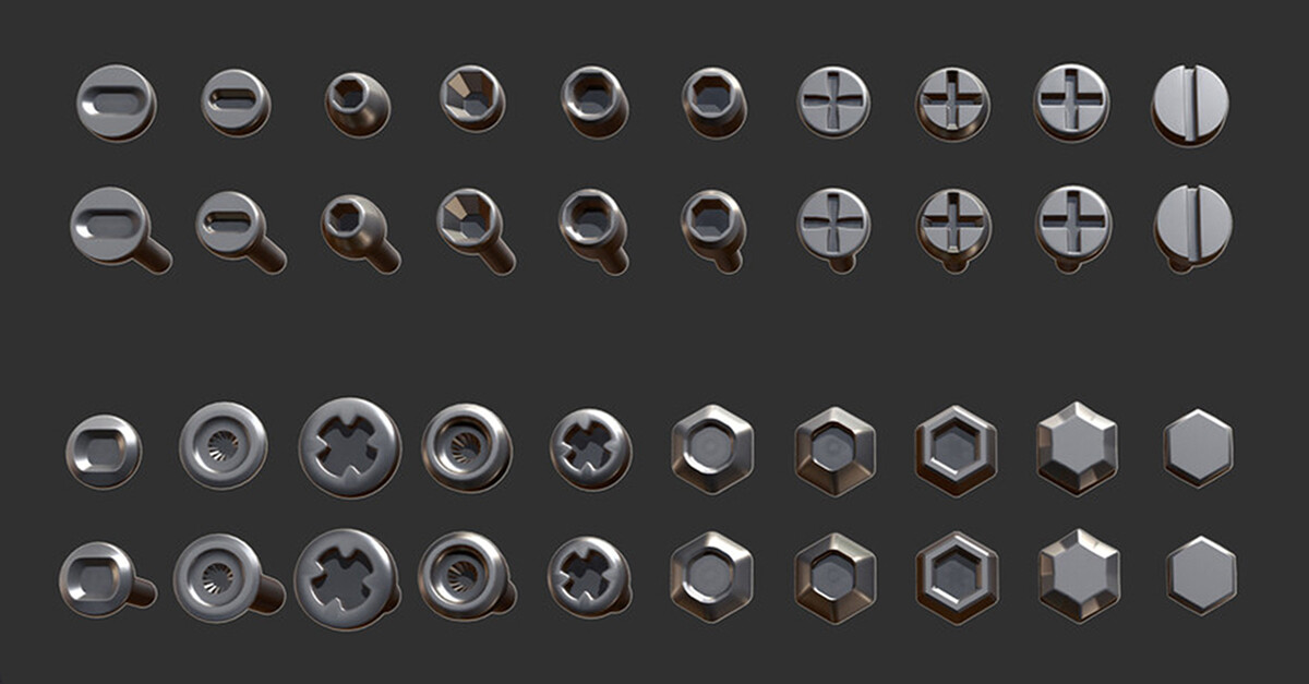 ArtStation - Free Screw Kitbash