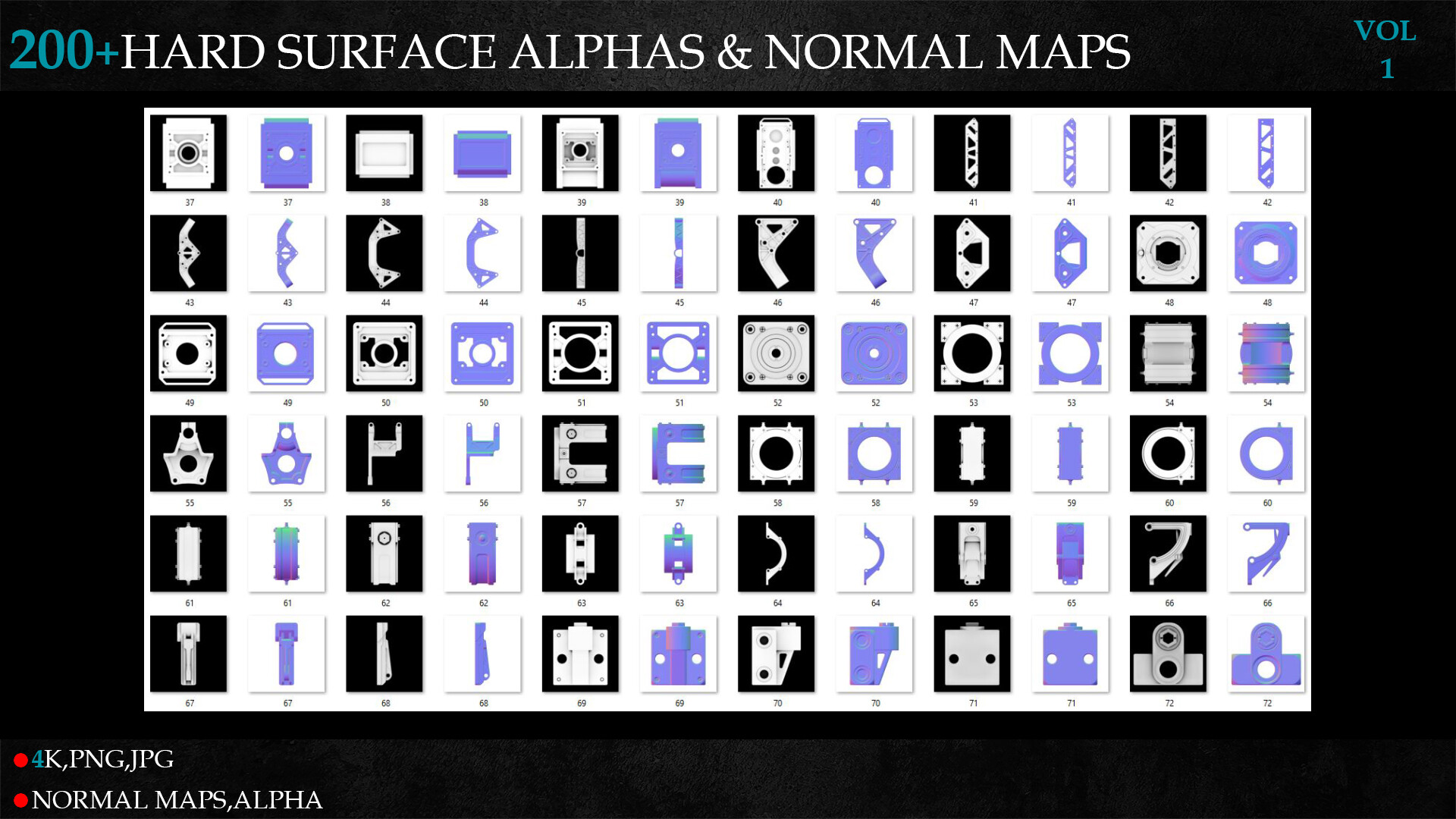 Naser kazemi - 200+HARD SURFACE ALPHAS & NORMAL MAPS-VOL 1