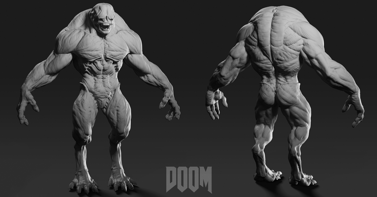 ArtStation - Collaborative Doom Fanart - WIP 04