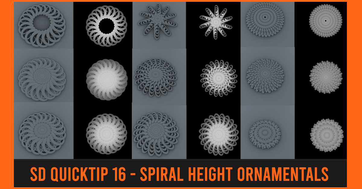ArtStation - Substance Designer Beginner Quick Tip 16 (Spiral Height ...
