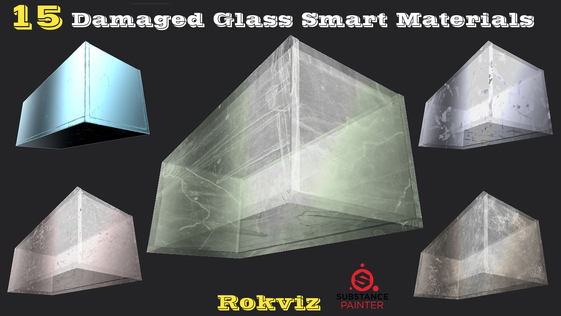 Rokviz Studio - How to use glass smart material in substance painter