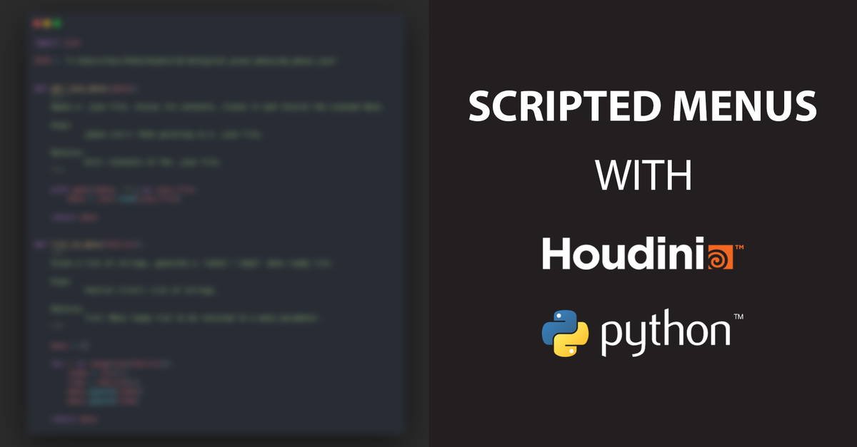 ArtStation - Houdini Scripted Menus. Making your HDA's Menus Dynamic.