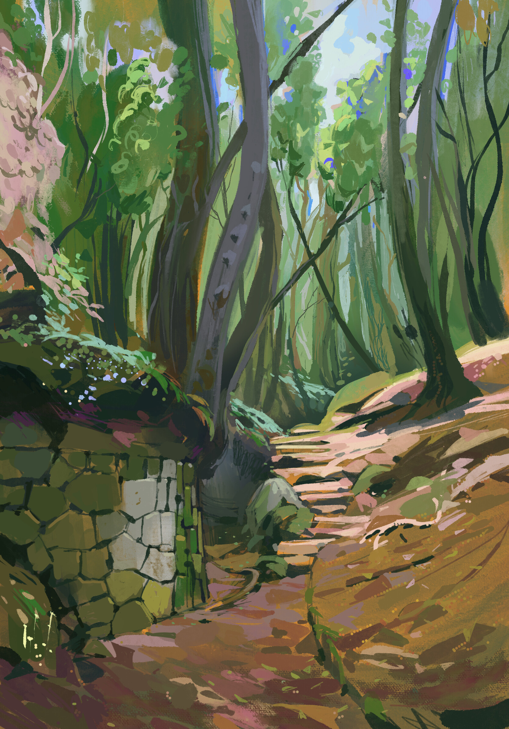 how to draw a forest in procreate