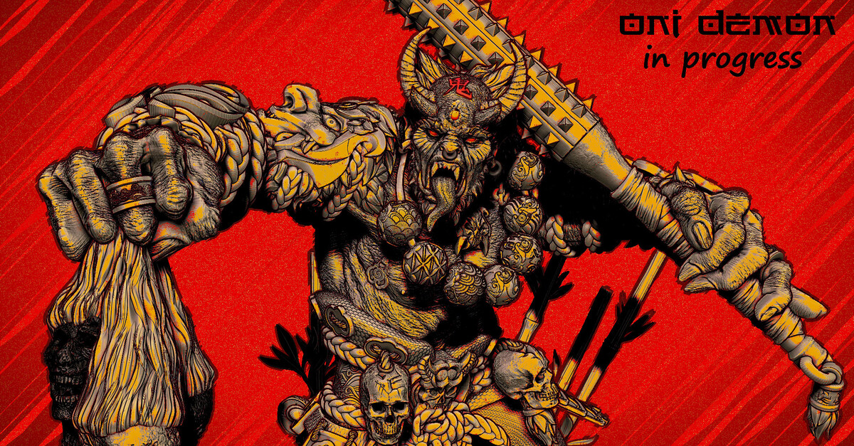 Artstation Oni Demon In Progress