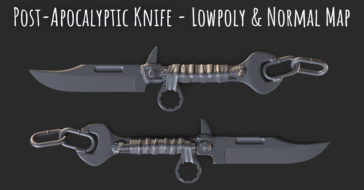 ArtStation - Post-Apocalyptic Knife - Lowpoly & Normal Map
