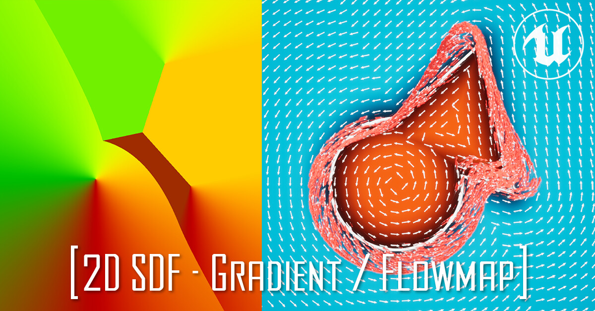 Fabrizio Bergamo - 2D SDF - Gradient/Flowmap and AA technique - Material Function Library UE5